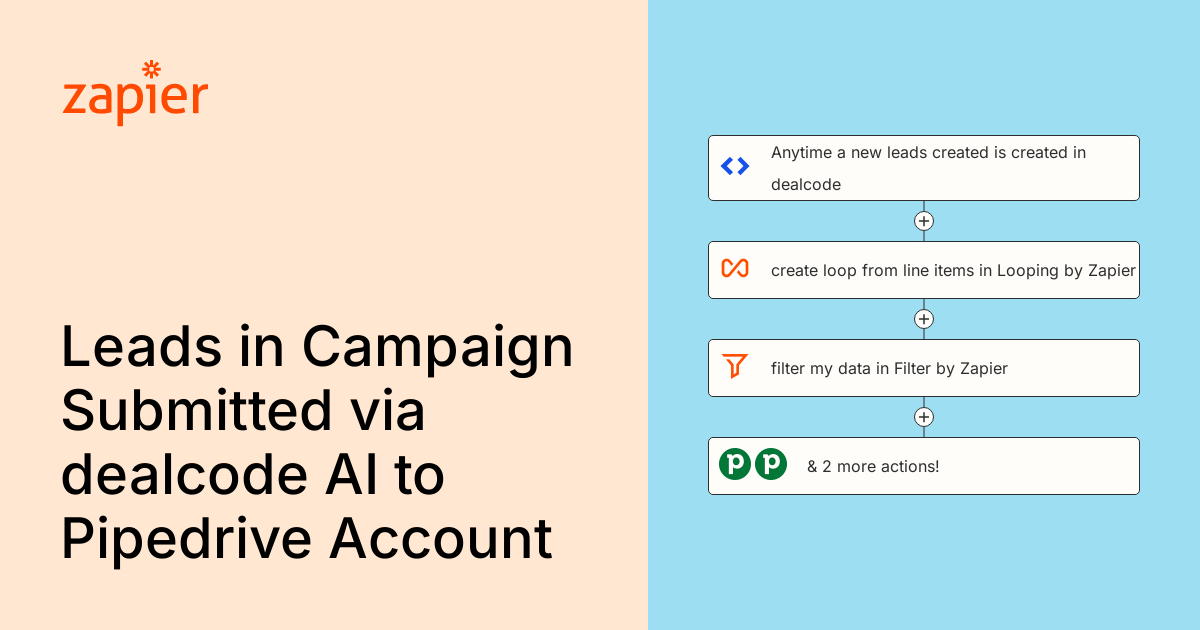 This Zapier automation retrieves data from dealcode AI directly into ...