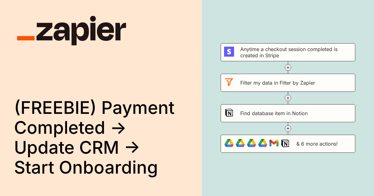Anytime a checkout session completed is created in Stripe, filter my data in Filter by Zapier ...