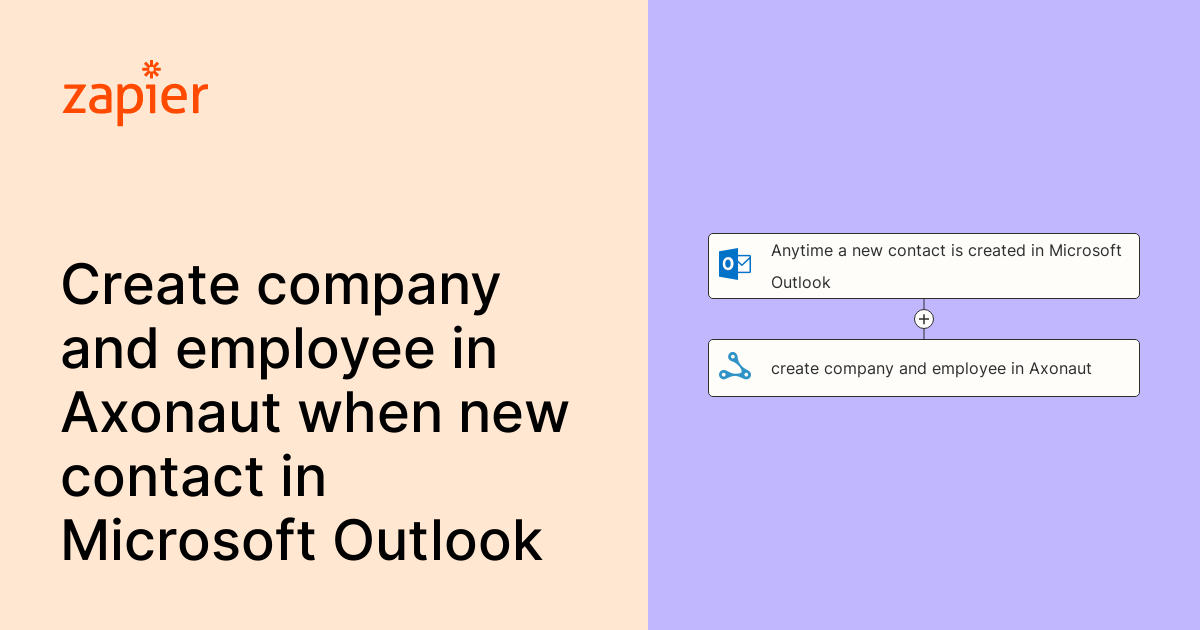 Anytime a new contact is created in Microsoft Outlook, create company and employee in Axonaut ...