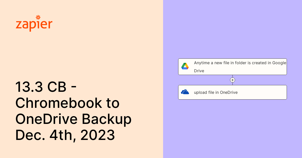 Anytime a new file in folder is created in Google Drive, upload file in OneDrive. | Zapier