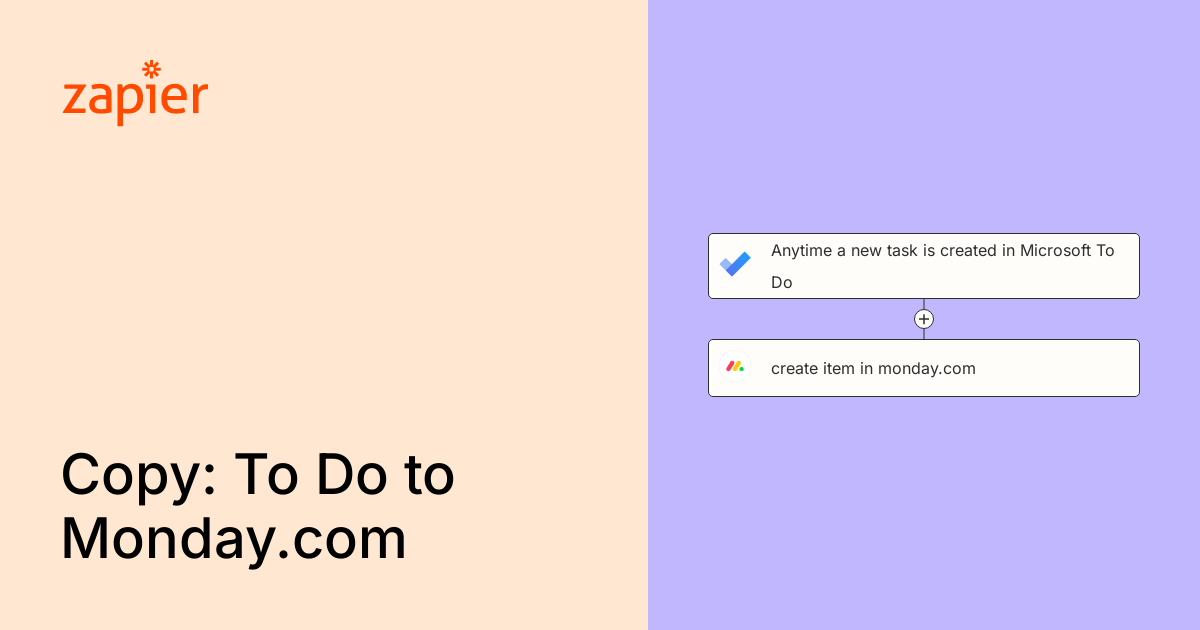 Anytime a new task is created in Microsoft To Do, create item in monday.com. | Zapier