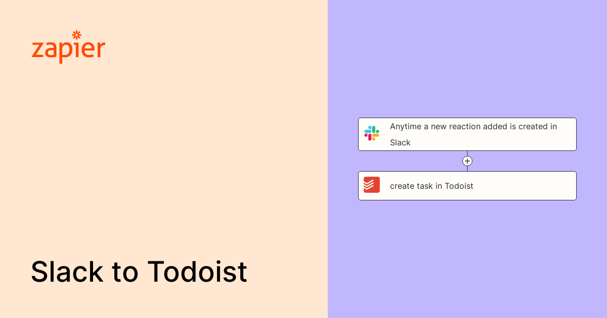 Anytime a new reaction added is created in Slack, create task in Todoist. | Zapier