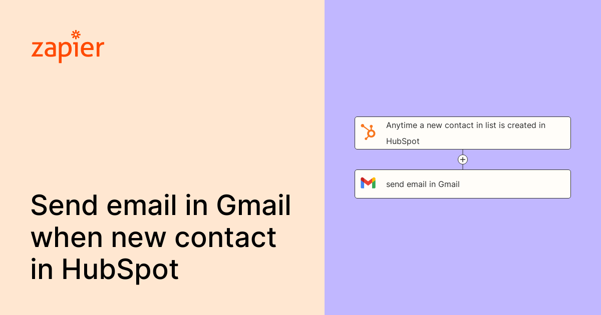 Anytime a new contact in list is created in HubSpot, send email in Gmail. | Zapier