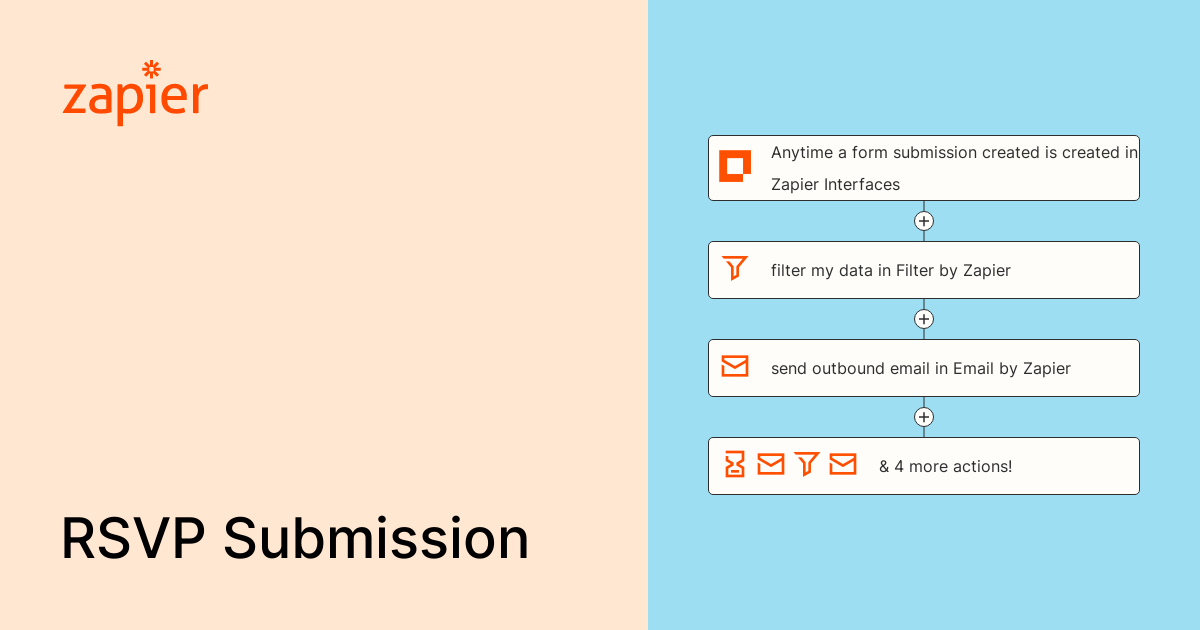 Create a Zapier Interfaces Form asking people to RSVP for a dinner that you’re hosting. For ...