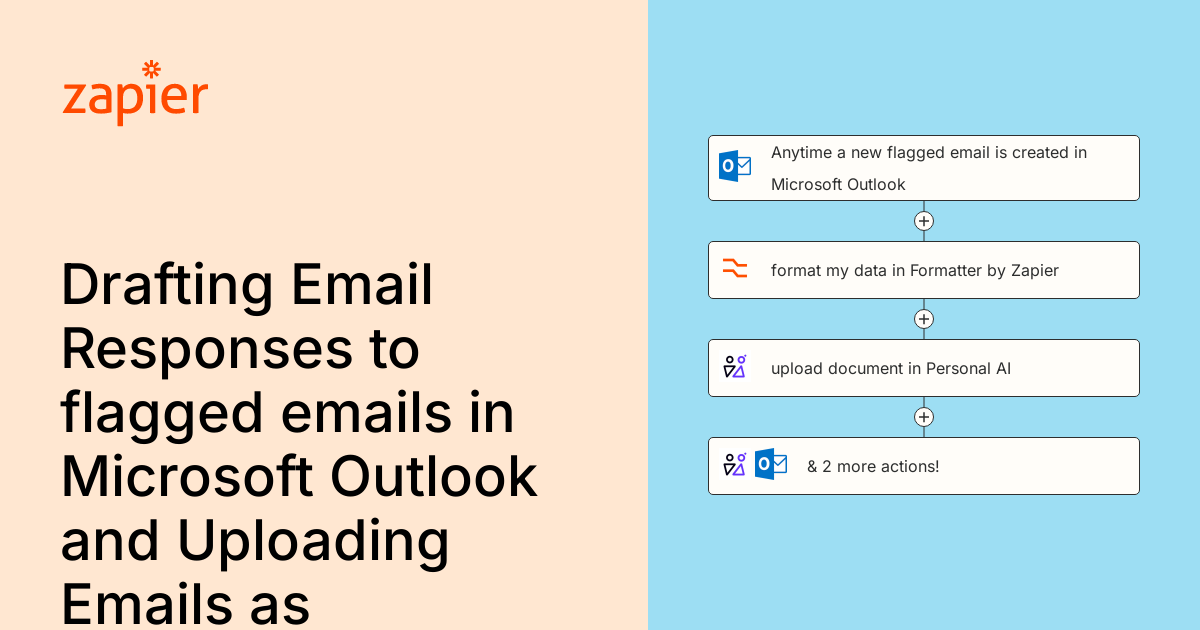 Anytime a new flagged email is created in Microsoft Outlook, format my data in Formatter by ...