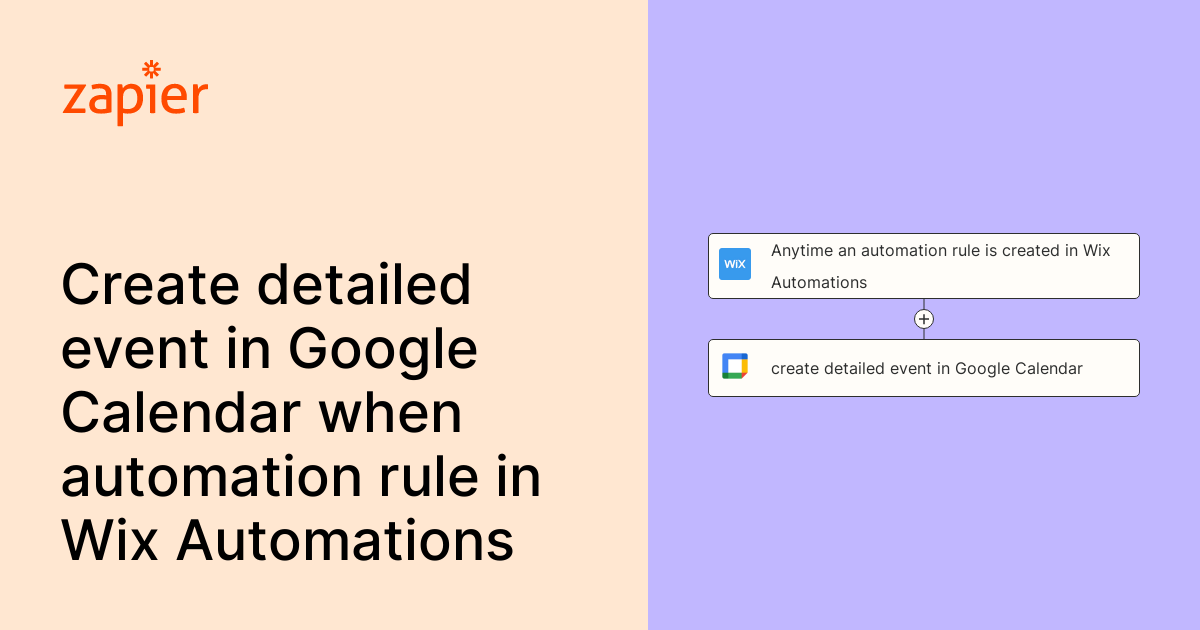 Anytime an automation rule is created in Wix Automations, create detailed event in Google ...