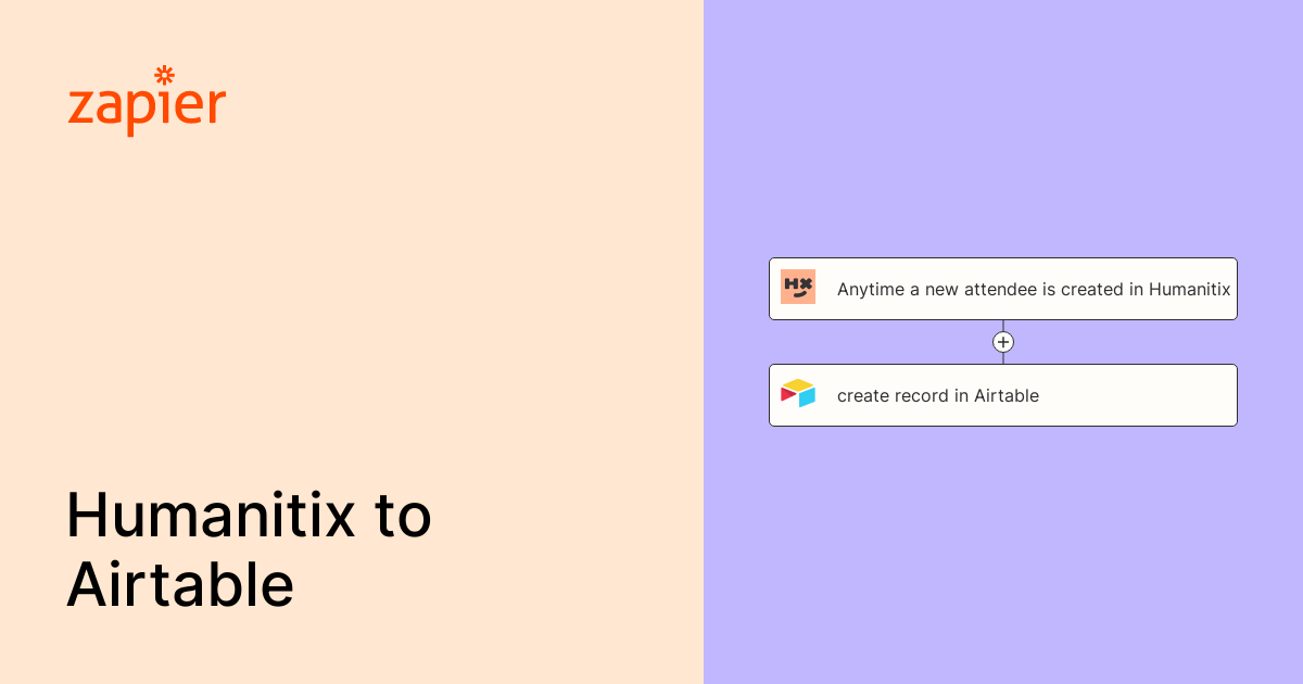 Anytime a new attendee is created in Humanitix, create record in Airtable. | Zapier