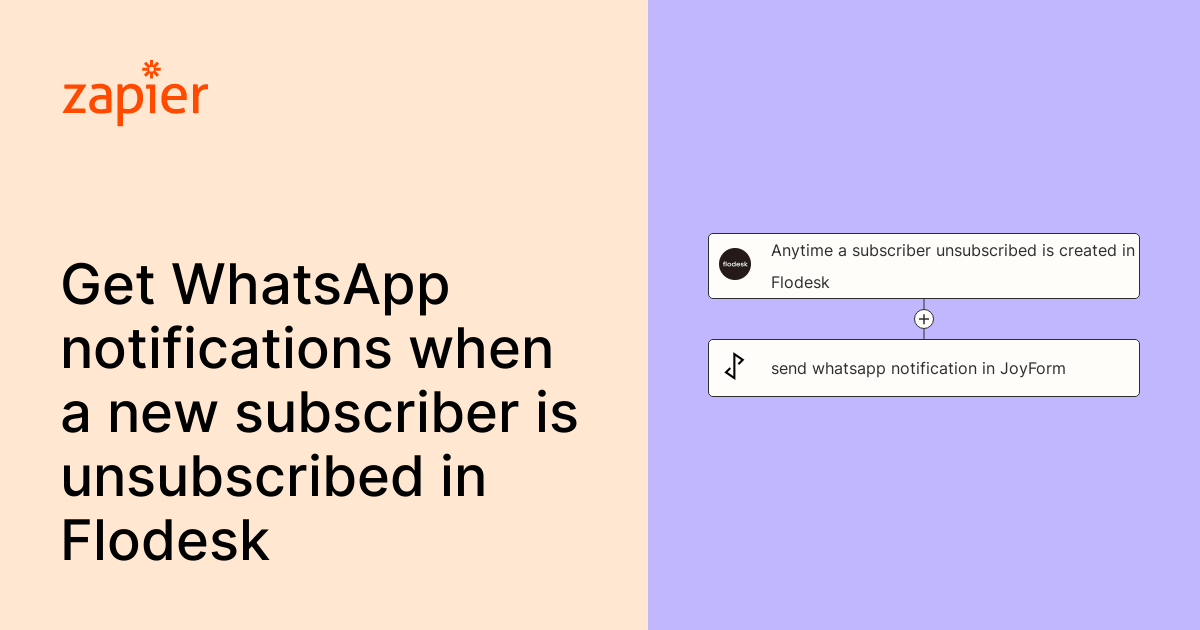 Get instant WhatsApp notifications whenever a new subscriber is unsubscribed in Flodesk. Receive ...
