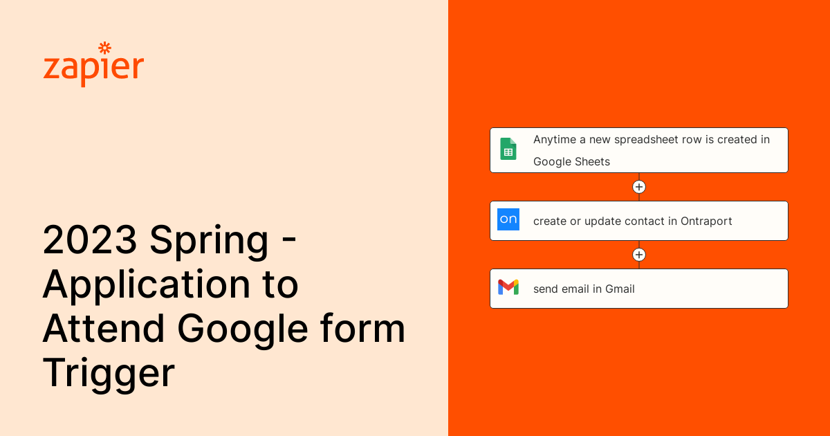 Anytime a new spreadsheet row is created in Google Sheets, create or update contact in Ontraport ...