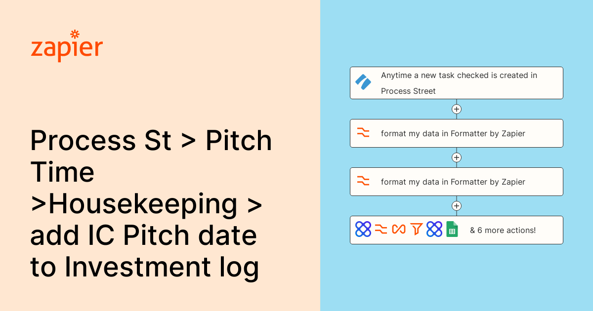 Anytime a new task checked is created in Process Street, format my data in Formatter by Zapier ...