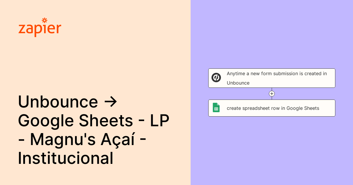 Anytime a new form submission is created in Unbounce, create spreadsheet row in Google Sheets ...
