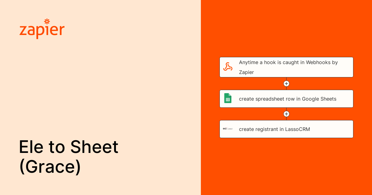 Anytime a hook is caught in Webhooks by Zapier, create spreadsheet row in Google Sheets and ...