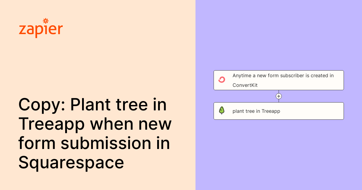 Anytime a new form subscriber is created in ConvertKit, plant tree in Treeapp. | Zapier