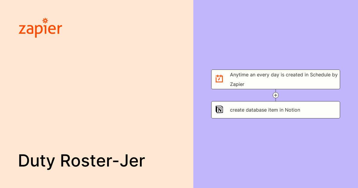 Anytime an every day is created in Schedule by Zapier, create database item in Notion. | Zapier