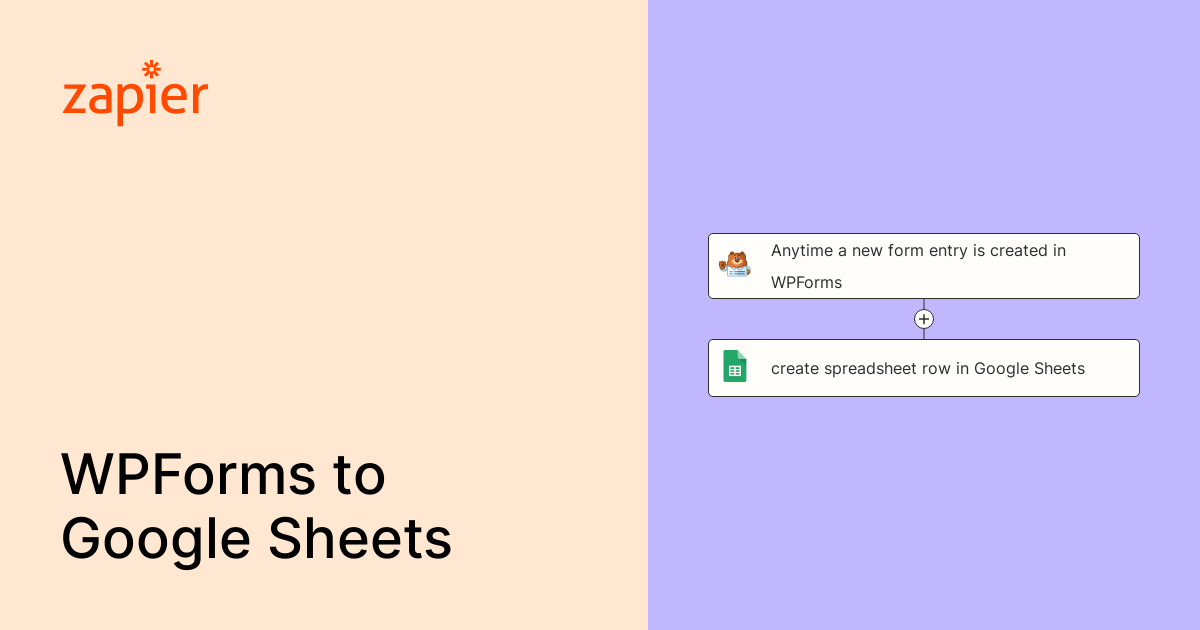 Anytime a new form entry is created in WPForms, create spreadsheet row in Google Sheets. | Zapier