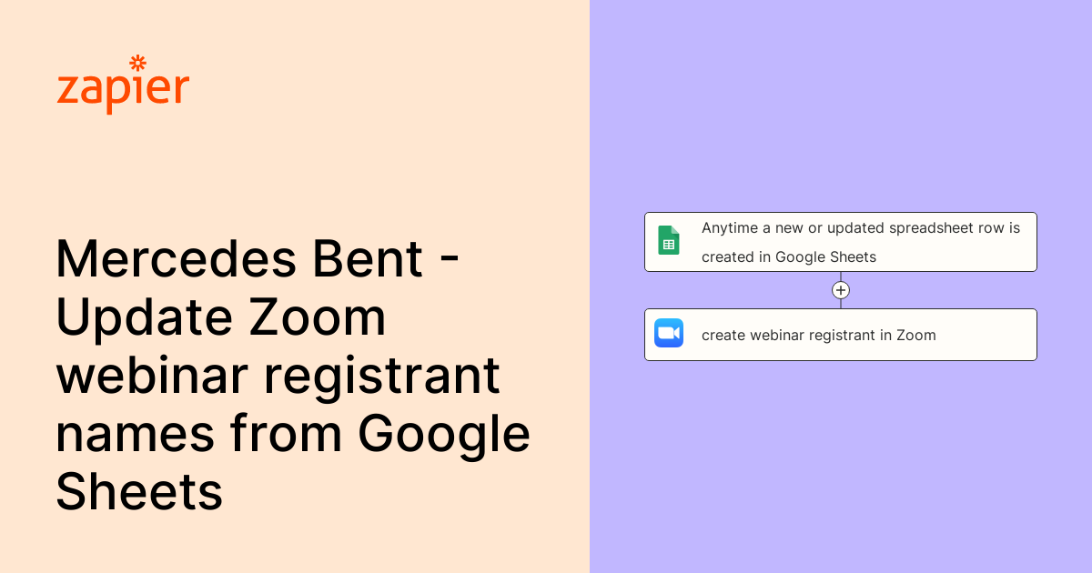Anytime a new or updated spreadsheet row is created in Google Sheets, create webinar registrant ...