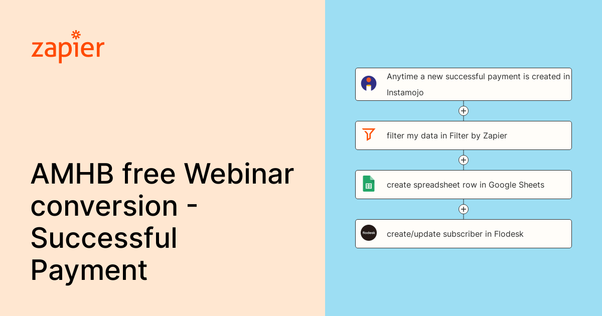 Anytime a new successful payment is created in Instamojo, filter my data in Filter by Zapier ...
