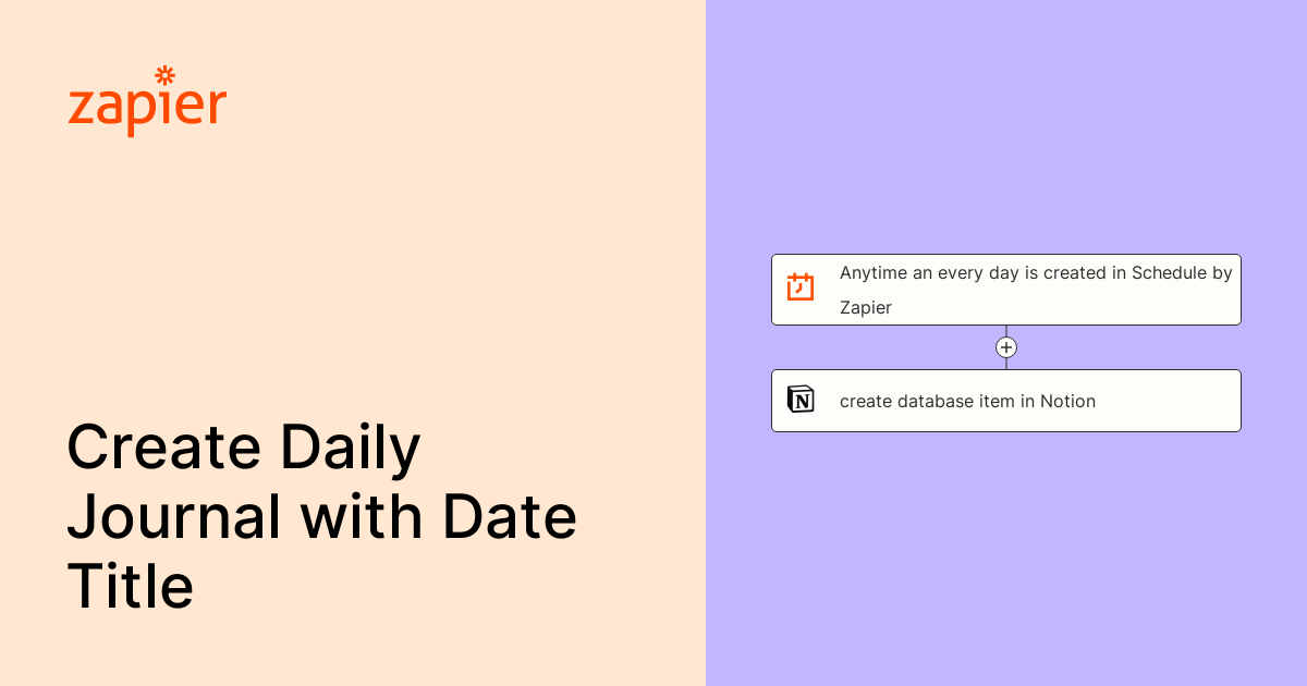 Anytime an every day is created in Schedule by Zapier, create database item in Notion. | Zapier
