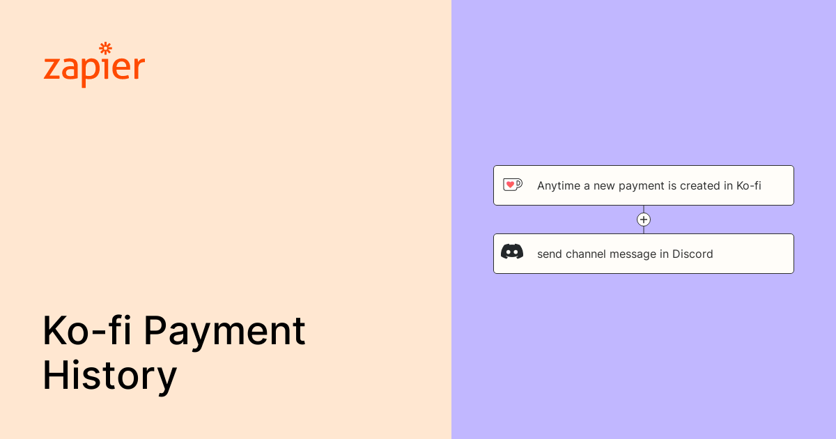 Anytime a new payment is created in Ko-fi, send channel message in ...