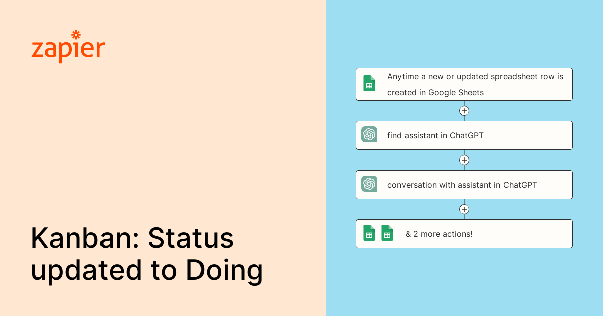 Anytime a new or updated spreadsheet row is created in Google Sheets, find assistant in ChatGPT ...