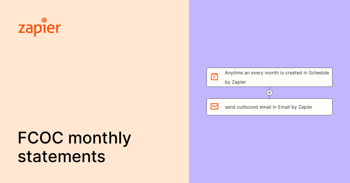 Anytime an every month is created in Schedule by Zapier, send outbound email in Email by Zapier ...