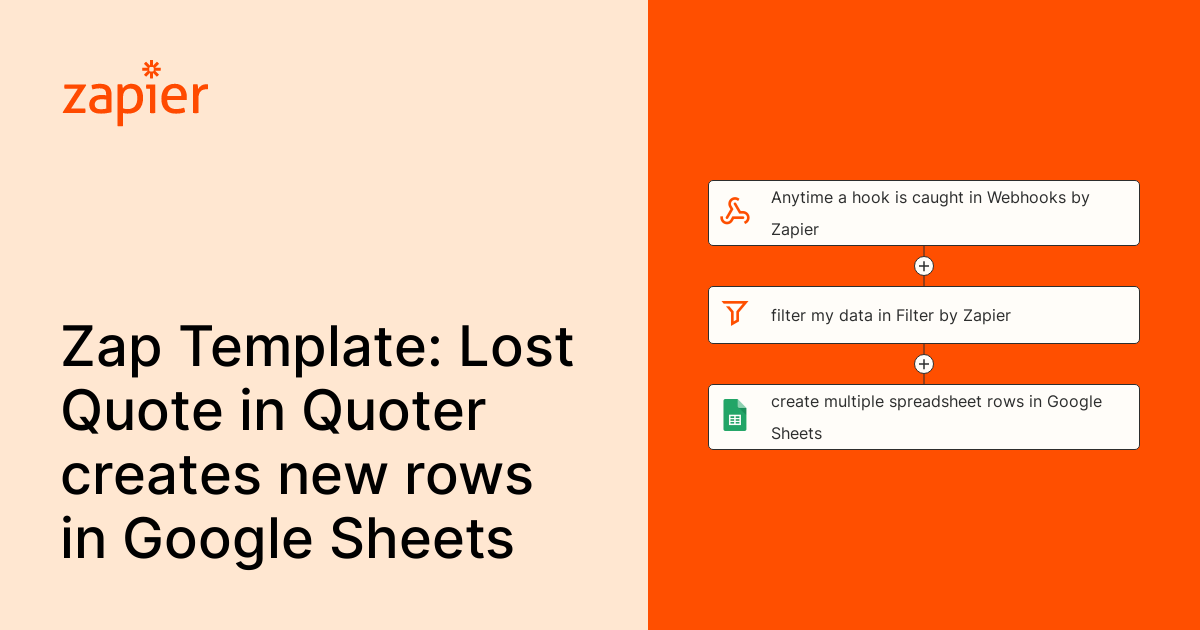 Anytime a hook is caught in Webhooks by Zapier, filter my data in Filter by Zapier and create ...