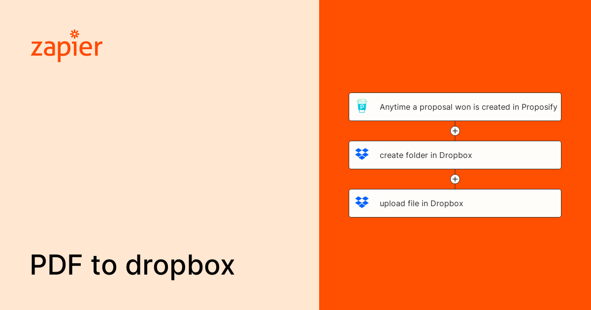 Anytime a proposal won is created in Proposify, create folder in Dropbox and upload file in ...