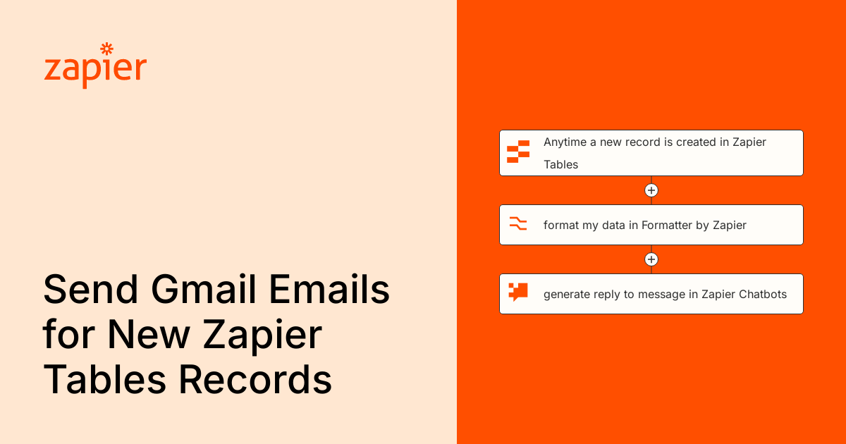 Anytime a new record is created in Zapier Tables, format my data in ...