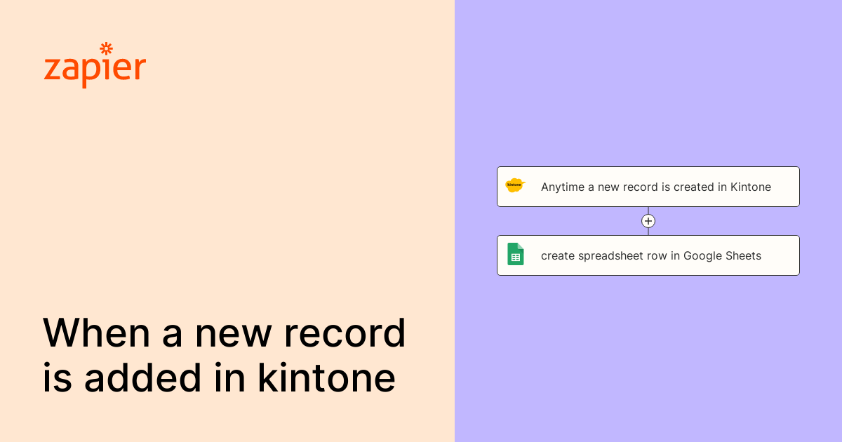 Anytime a new record is created in Kintone, create spreadsheet row in Google Sheets. | Zapier