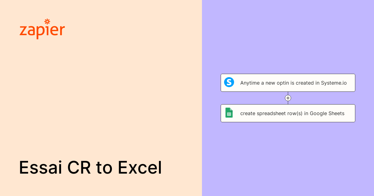 Anytime a new optin is created in Systeme.io, create spreadsheet row(s) in Google Sheets. | Zapier