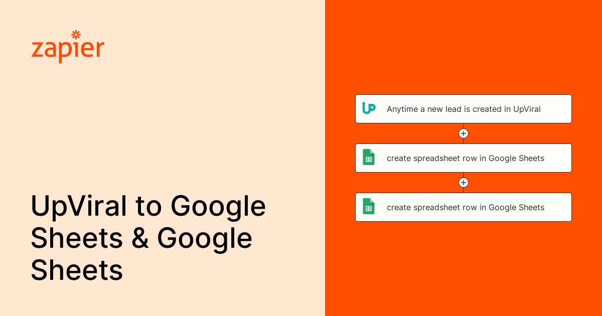 Anytime a new lead is created in UpViral, create spreadsheet row in Google Sheets and create ...