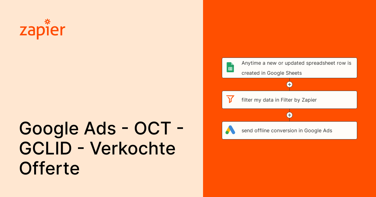 Anytime a new or updated spreadsheet row is created in Google Sheets, filter my data in Filter ...