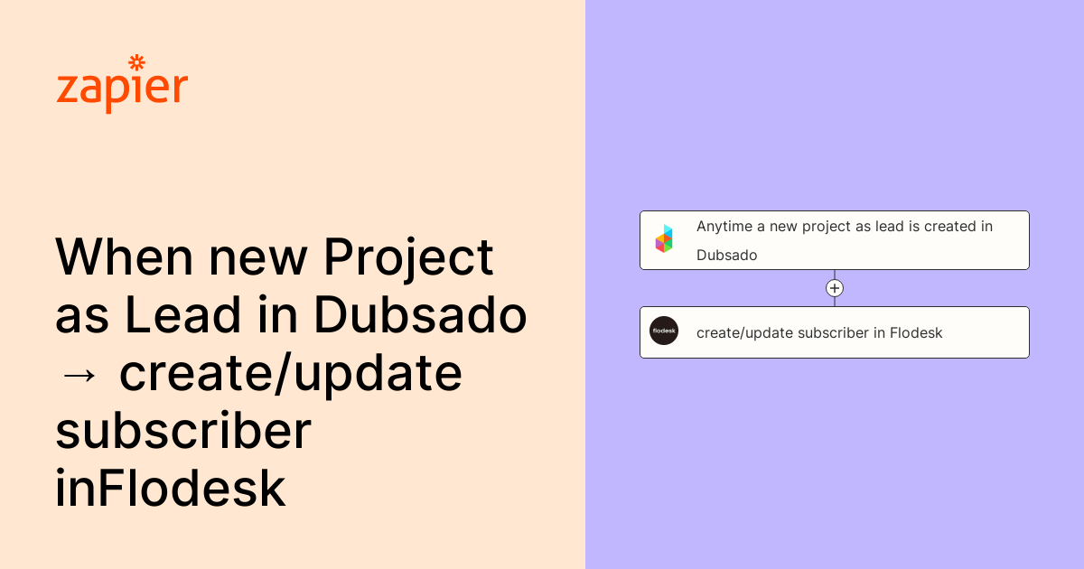 Anytime a new project as lead is created in Dubsado, create/update subscriber in Flodesk. | Zapier