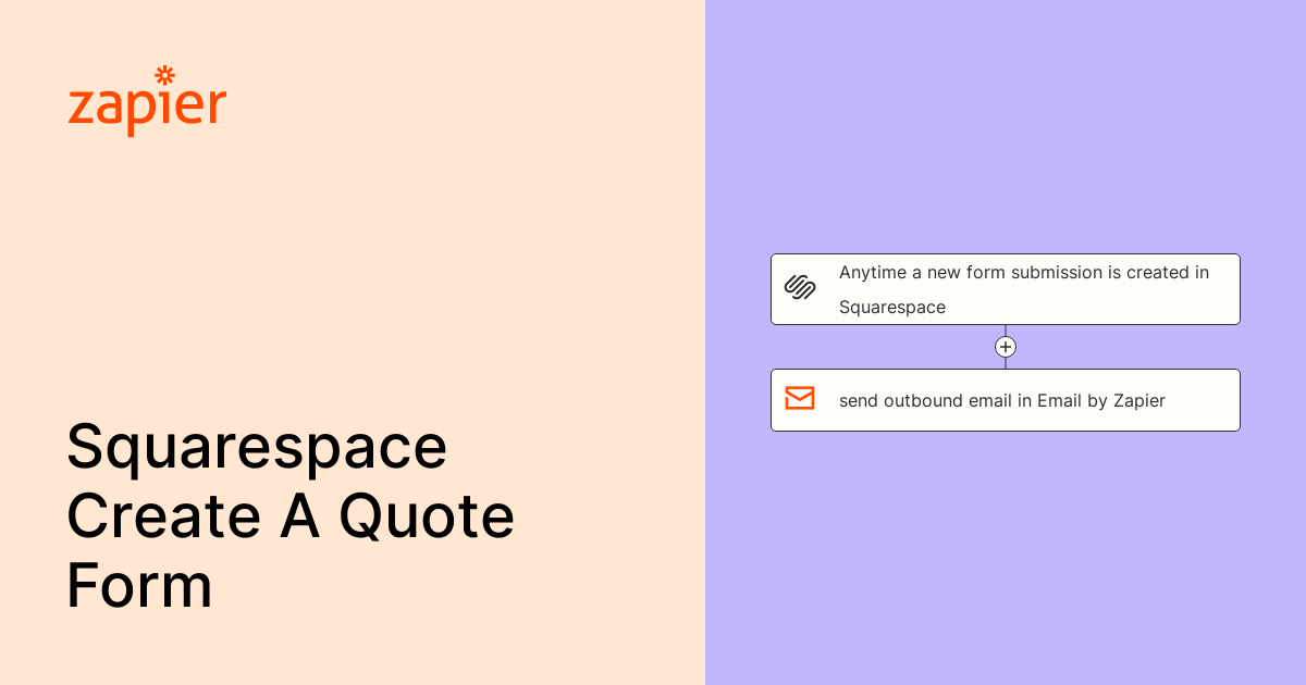Anytime a new form submission is created in Squarespace, send outbound email in Email by Zapier ...