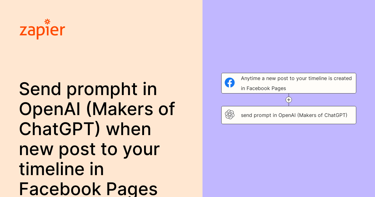 Anytime a new post to your timeline is created in Facebook Pages, send prompt in OpenAI (Makers ...