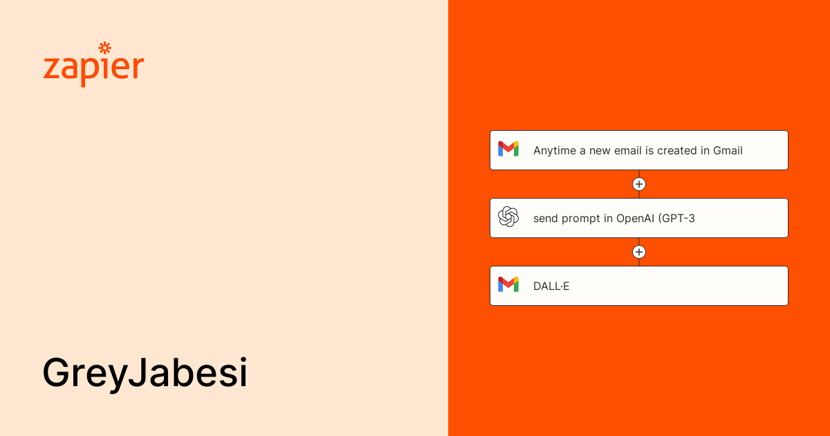Anytime a new email is created in Gmail, send prompt in OpenAI (GPT-3, DALL·E, Whisper) and send ...