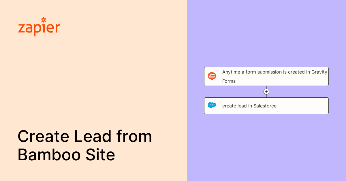 Anytime a form submission is created in Gravity Forms, create lead in Salesforce. | Zapier