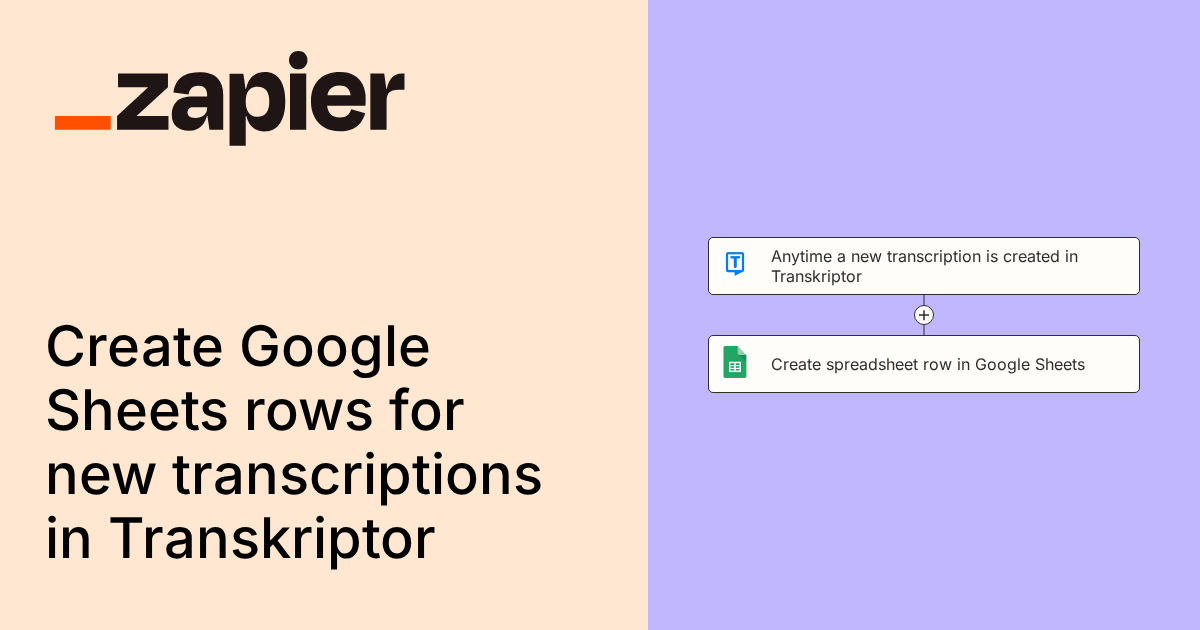 Anytime a new transcription is created in Transkriptor, create ...