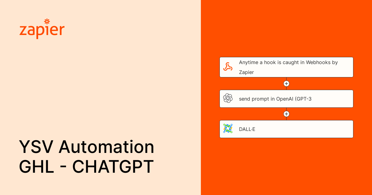 Anytime a hook is caught in Webhooks by Zapier, send prompt in OpenAI (GPT-3, DALL·E, Whisper ...