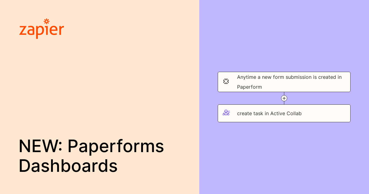 Anytime a new form submission is created in Paperform, create task in Active Collab. | Zapier