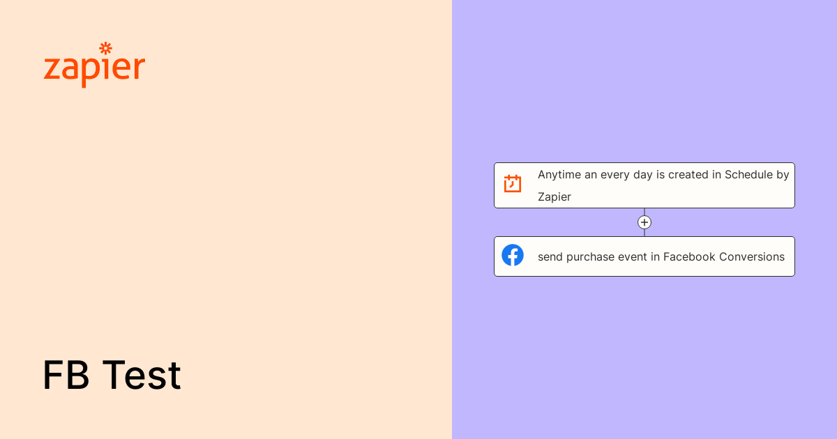 Anytime An Every Day Is Created In Schedule By Zapier Send Purchase Event In Facebook