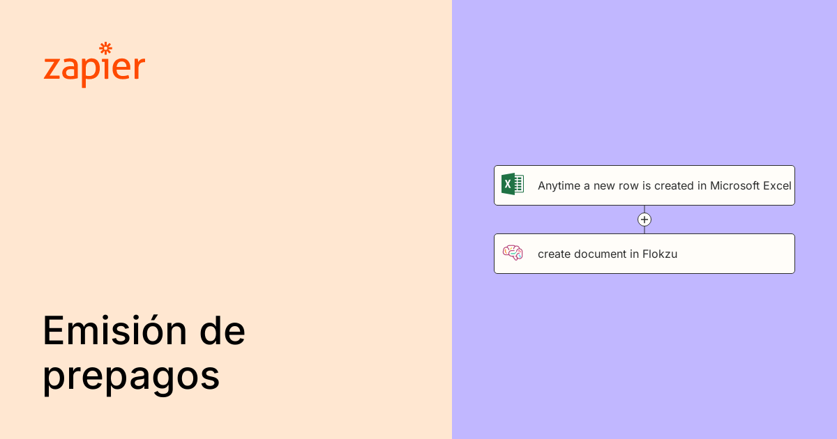 Anytime a new row is created in Microsoft Excel, create document in Flokzu. | Zapier