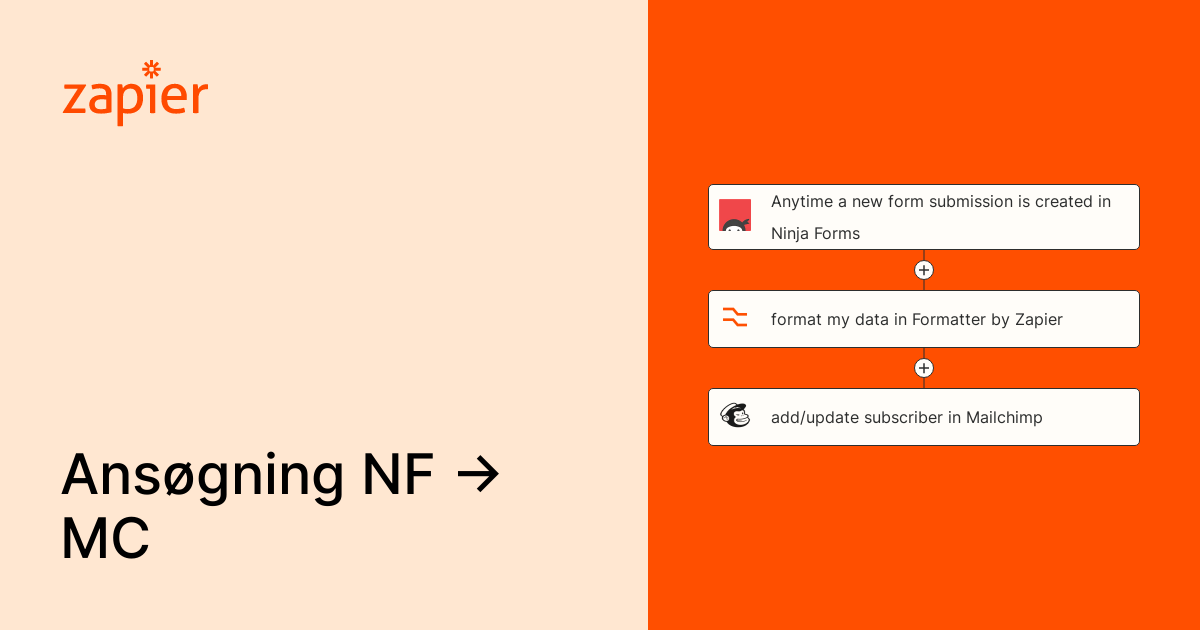 Anytime a new form submission is created in Ninja Forms, format my data in Formatter by Zapier ...