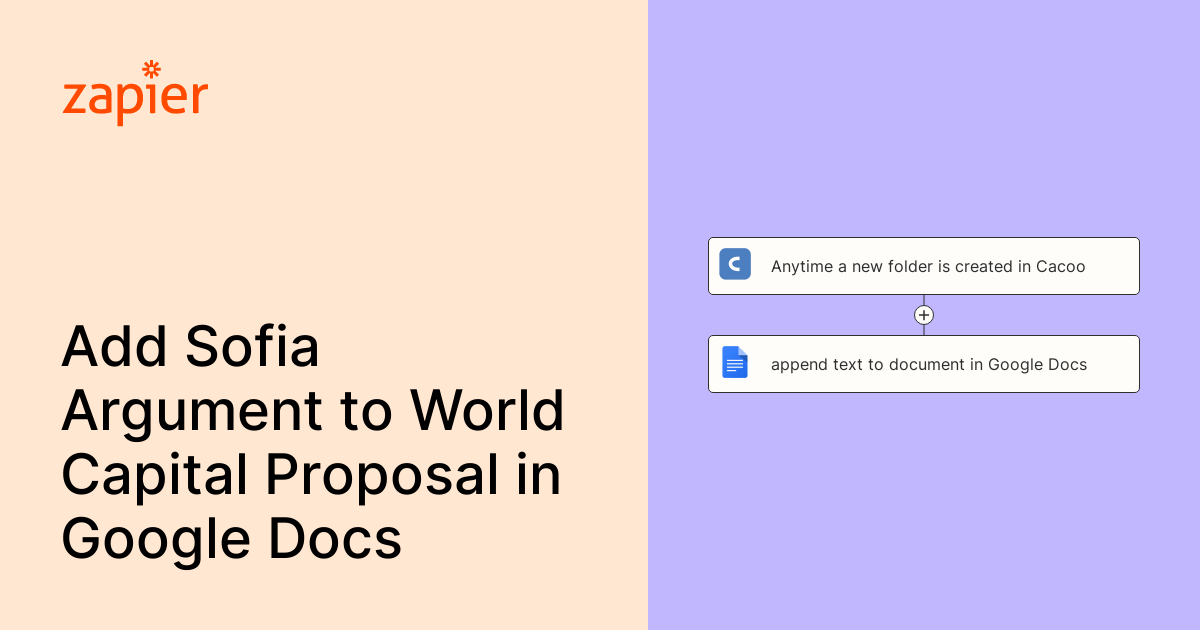 Anytime a new folder is created in Cacoo, append text to document in Google Docs. | Zapier