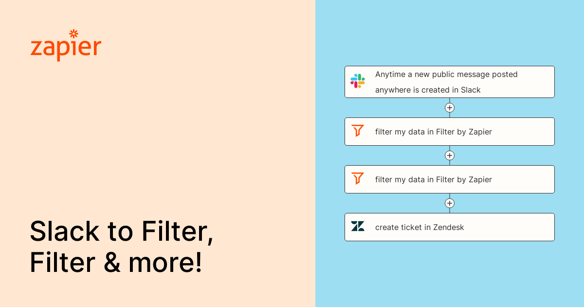 Anytime a new public message posted anywhere is created in Slack, filter my data in Filter by ...