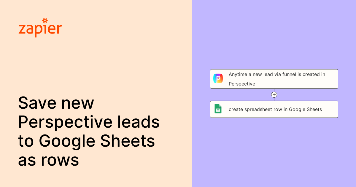 Anytime a new lead via funnel is created in Perspective, create spreadsheet row in Google Sheets ...