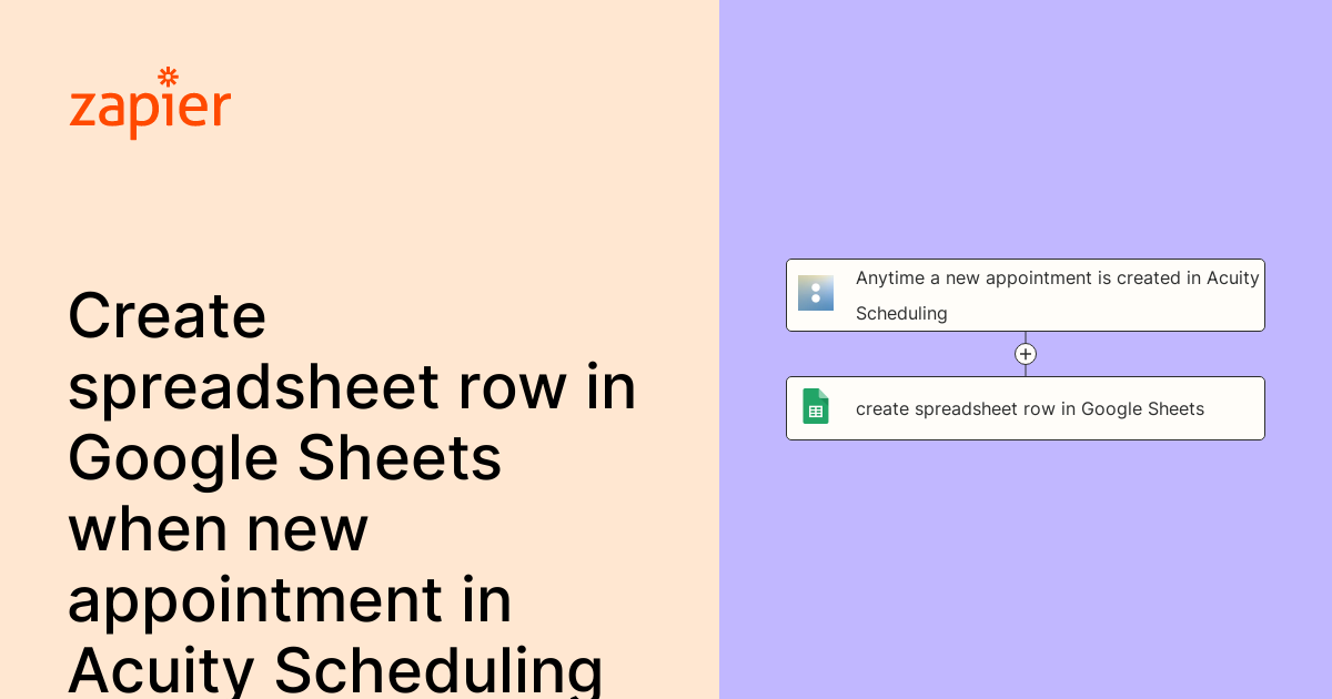 Anytime a new appointment is created in Acuity Scheduling, create spreadsheet row in Google ...