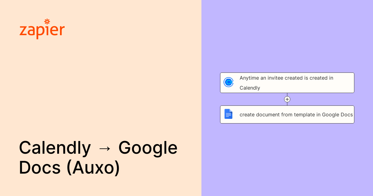 Anytime an invitee created is created in Calendly, create document from template in Google Docs ...