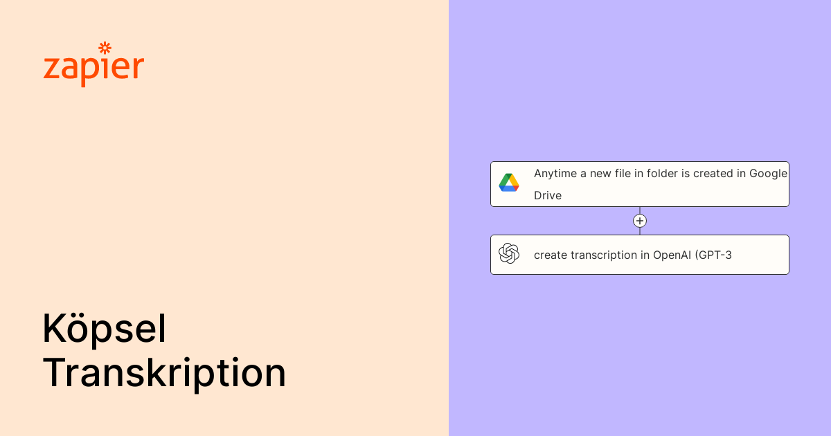 Anytime a new file in folder is created in Google Drive, create transcription in OpenAI (GPT-3 ...