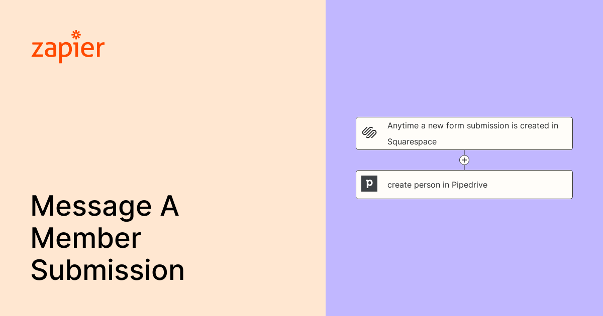 Anytime a new form submission is created in Squarespace, create person in Pipedrive and email i ...